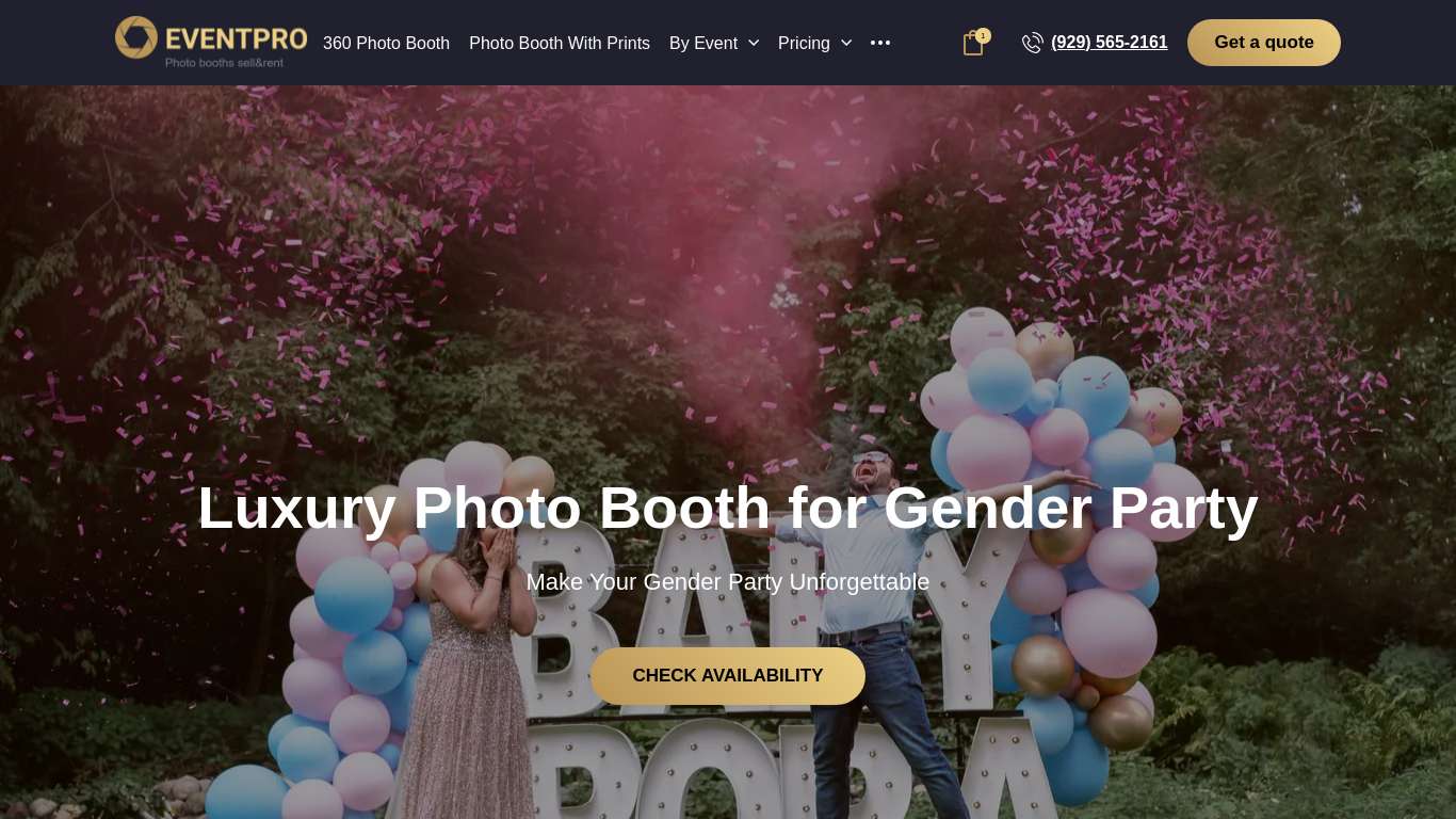 Luxury Photo Booth Service for Gender Party