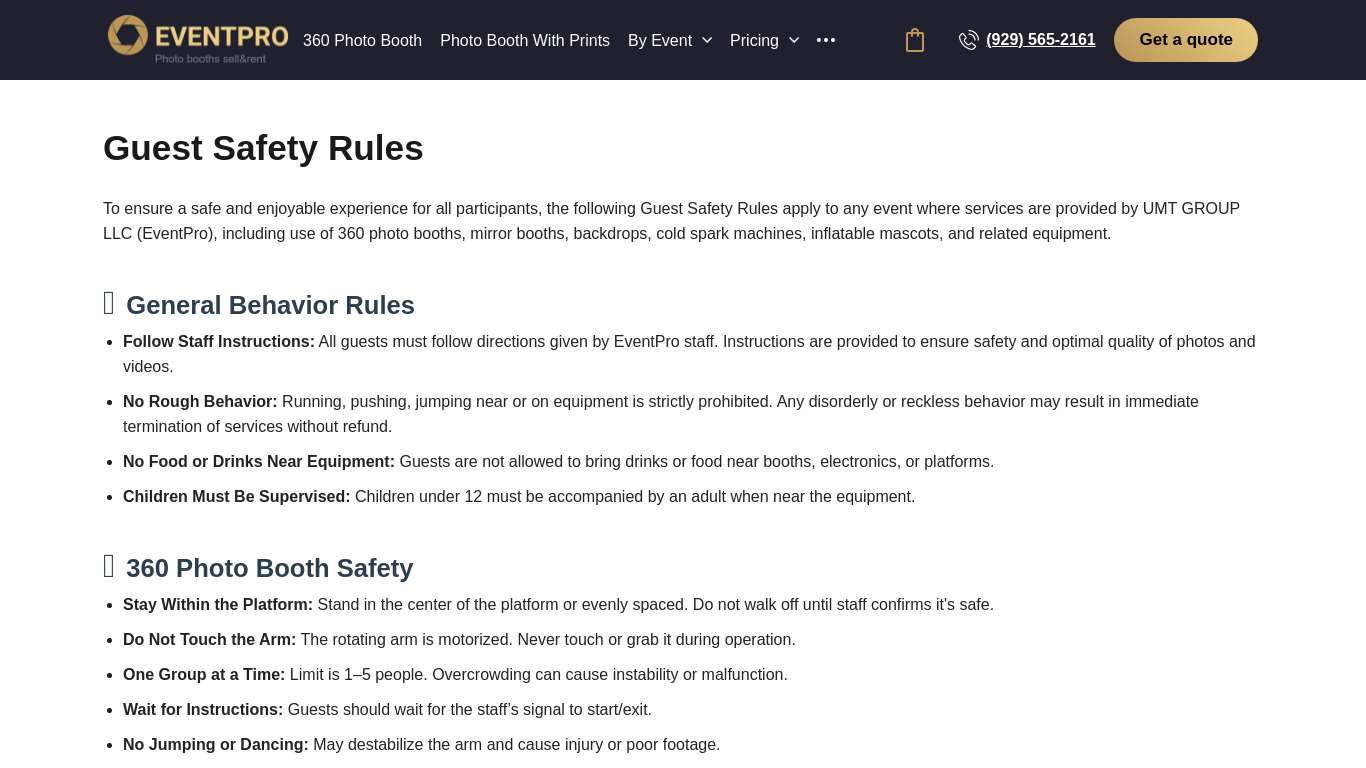 Guest Safety Rules